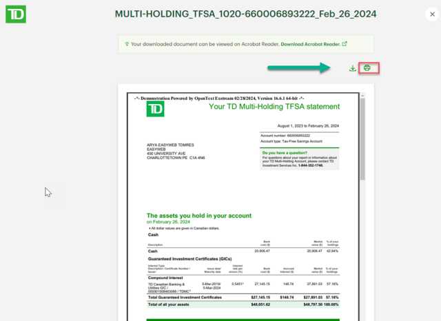 Online Bank Statement 2022