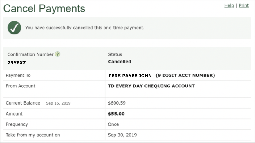 How to view or cancel payments on EasyWeb | TD Canada Trust