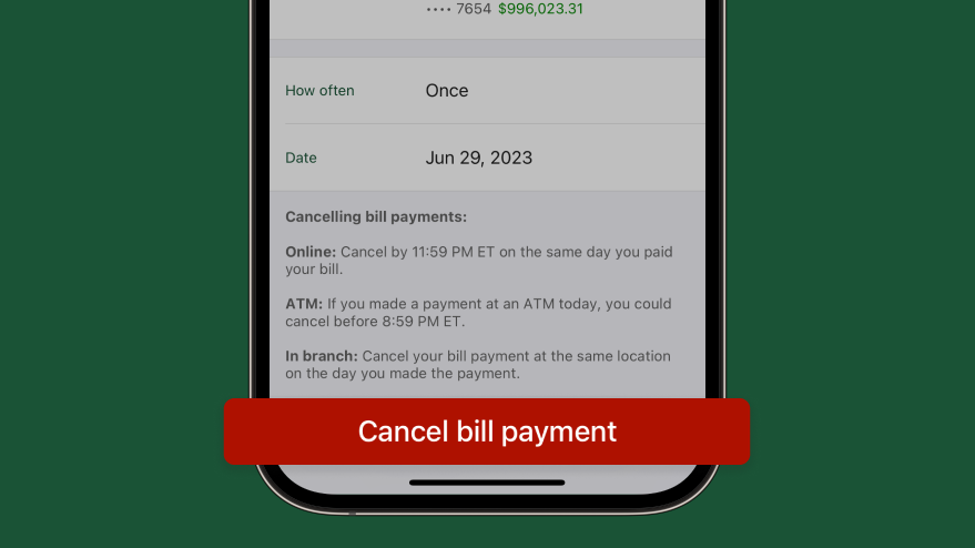How to view or cancel a scheduled payment on the TD app