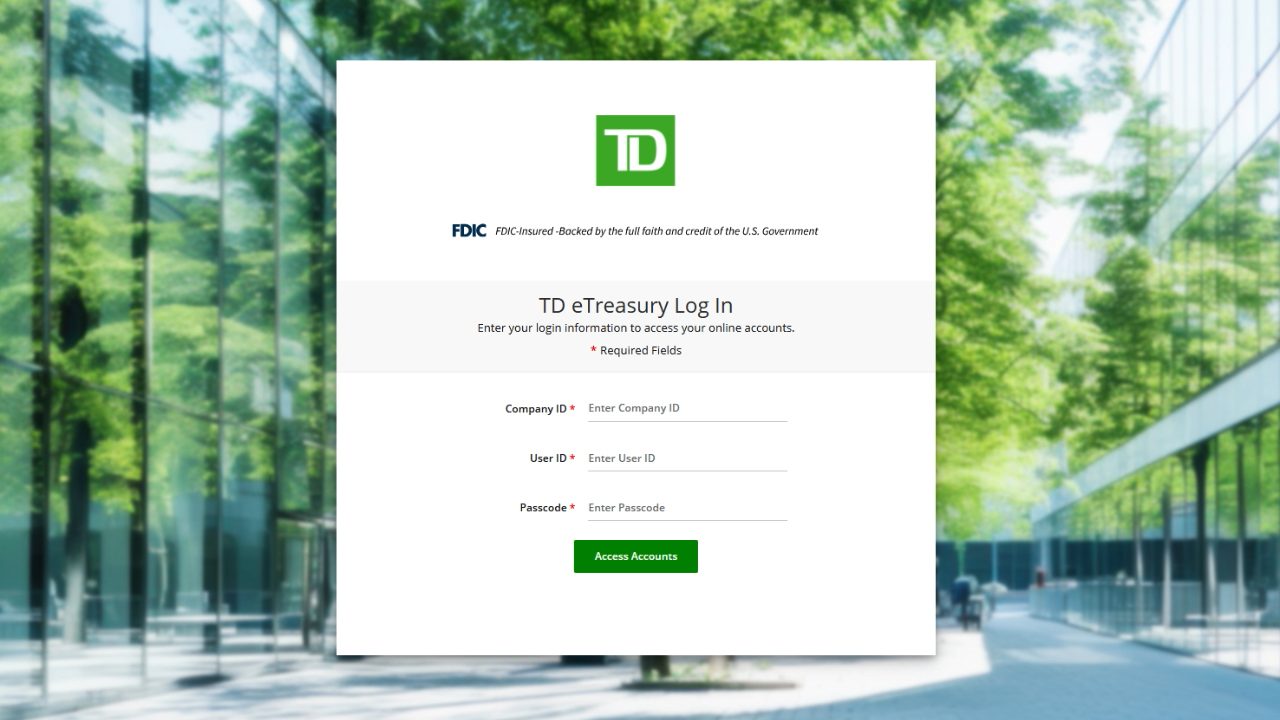 Online Corporate Treasury Management | TD eTreasury
